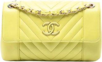 Chanel Pre-owned Vintage Flap Shoulder Bag - Femme - Pre-owned - Jaune - Taille: ONE Size