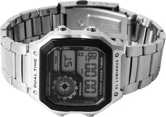 ZJchao wasserdichte Edelstahl-Vintage-Leucht-Sportuhr f&uuml;r Herren, Silber