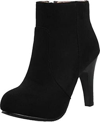 SJJH Bottines Chelsea pour femmes à la mode avec talons aiguilles et bouts pointus