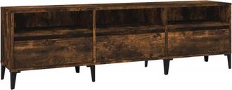 vidaXL Vidaxl - Meuble tv ch&ecirc;ne fum&eacute; 150x30x44,5 cm bois ding&eacute;nierie