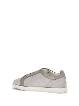 Brunello Cucinelli Mens Suede Sneakers Grey Trainers