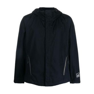 C.P. Company C.p. Company, Homme, Sport, Bleu, Taille: XL Veste &agrave; capuche zipp&eacute;e avec patch logo