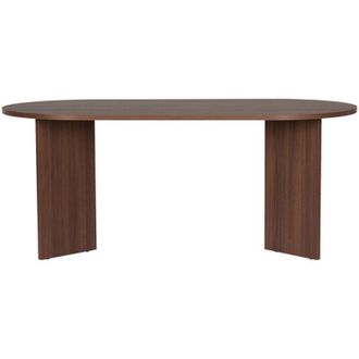 M&S Collection Table &agrave; manger ovale 8 personnes en bois m&eacute;lamin&eacute; - Dimensions 180x89,5cm - Design moderne avec pieds en V - Convient &agrave; divers styles