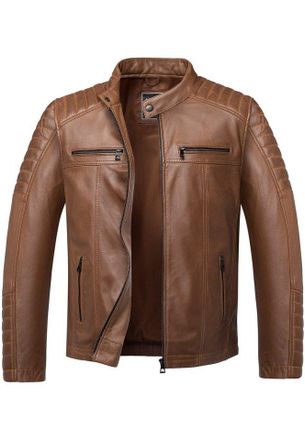 Amaci & Sons Lederjacke Ventura Lederjacke Echtleder Herren Biker Zipper Jacke