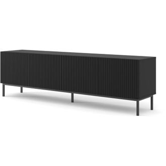 AC-D&eacute;co Mobile Ravenna B Porta Tv In Mdf Rivestito 4d 200 Nero Opaco Telaio Nero