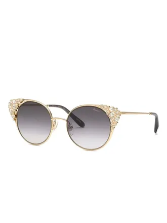 Chopard lunettes de soleil rondes - Or