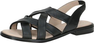 Caprice Damen Sandalen flach aus Leder Sommer, Schwarz (Black Nappa), 40 EU