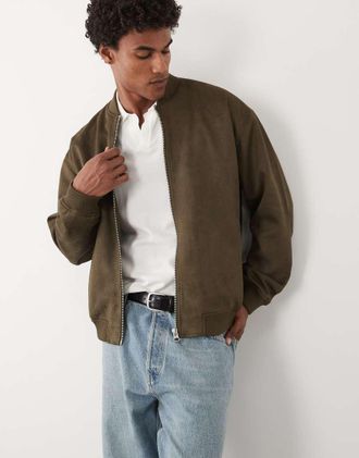 Asos Veste oversize imitation daim - Vert