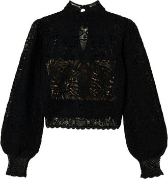 Twin-Set Oberteil aus H&auml;kelstrick - Schwarz