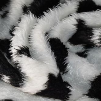 CRS Fur Fabrics Animal Fun Kunstpelz Stoff Material - Schwarze Kuh - schwarze Kuh, 1Mtr - 150cm x 100cm