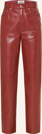 A Gold E Agolde Hose In Lederoptik 90s Pinch Waist rot