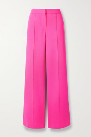 Adam Lippes Pantalon Large En Crêpe De Laine - Rose