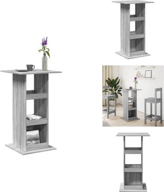 vidaXL Bartisch mit Ablagen Grau Sonoma 60x60x102 cm Holzwerkstoff - Bartisch - Bartische - Stehtisch - Kneipentisch