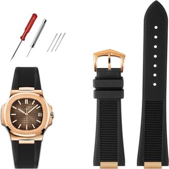 Generic Hochwertiges Fluorsilikon für Sport Elegant Serie 5711/5712/5980, wasserdichtes Uhrenarmband für Herren