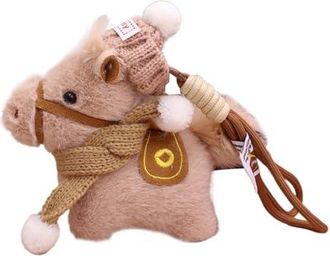 Generico Gen&eacute;rico Pendentif pour porte-monnaie | Porte-cl&eacute;s en peluche compact ann&eacute;e du cheval 2026 - Porte-cl&eacute;s pendentif cheval pour sac &agrave; dos - Pour mari, f