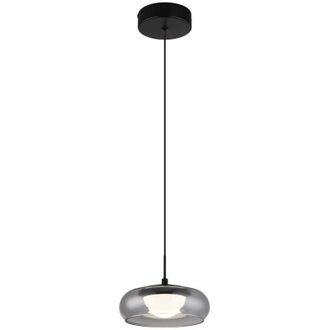 Globo Lighting Suspension, plafonnier, verre noir, fonction m&eacute;moire, LED, H 120 cm