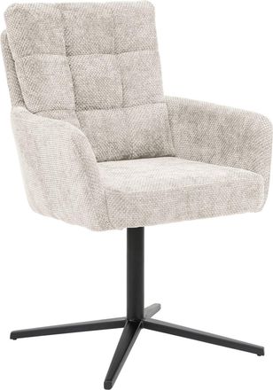 Stylife Armlehnstuhl, Schwarz, Beige, Metall, Textil, Drehkreuz, 61x91.5x66 cm, Bsci, Sitzfl&auml;che 360&deg; drehbar, Esszimmer, St&uuml;hle, Esszimmerst&uuml;hle, Armlehnenst