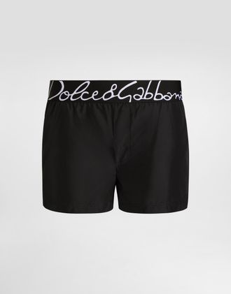 Dolce & Gabbana Kurze Badeshorts -logo - Mann Beachwear Schwarz Stoff 5