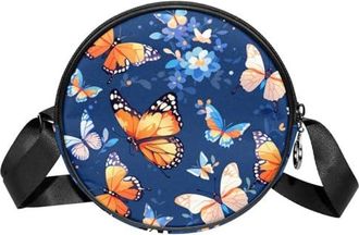 Generic Sac &agrave; bandouli&egrave;re rond pour femme, petit sac &agrave; bandouli&egrave;re color&eacute; avec fermeture &eacute;clair, bretelles r&eacute;glables, sac &agrave; main rond d&eacute;contract&eacute; pour femmes 
