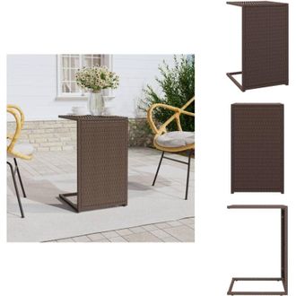 vidaXL C-Tisch Braun 40x35x60 cm Poly Rattan - Couchtisch - Wohnzimmertisch - Beistelltisch - C-Tisch - Outdoor M&ouml;bel