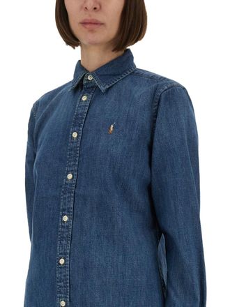 Polo Ralph Lauren Womens Denim Shirt Blue Cotton