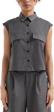 QS by s.Oliver Melierte Weste im Loose Fit