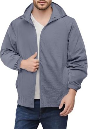 Generic Veste dext&eacute;rieur l&eacute;g&egrave;re pour homme avec fermeture &eacute;clair - Imperm&eacute;able et respirante - Veste de travail - Veste de travail - Veste de sport - Camping 