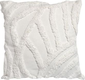 Soleil d'Ocre Kissen Tuft, 40 x 40 cm, Weiß
