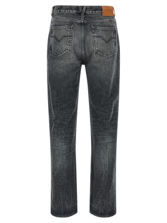 Versace Mens Gray Cotton Straight-Leg Jeans Clothing