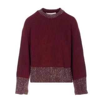 Golden Goose Journey Strass-Pullover mit Rippstrick - - Knitwear - Damen - Rot - XS