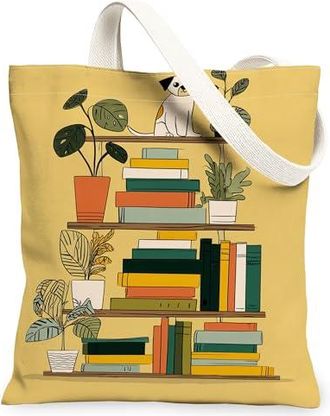 Generic Sacs fourre-tout modernes en toile jaune, sac &agrave; provisions r&eacute;utilisable, sac &agrave; provisions r&eacute;utilisable, l&eacute;ger et lavable, bandouli&egrave;re d&eacute;t&eacute;, jaune, 13x