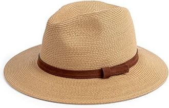 Dreshow Femme Homme Chapeau de Paille Panama Chapeau Été Large Bord Chapeau de Soleil Anti-UV pour Plage Voyage Chapeau de Soleil