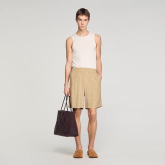 Sandro Flie&szlig;ende Shorts mit Ketten-Print