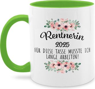 Shirtracer Tassen 325ml - Rentnerin 2025 Für diese Tasse musste ich lange arbeiten | Renteneintritt Geschenk Frau | Geschenk Rentenbeginn Frau | Rentnerin Gesche