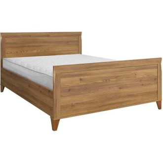 PEGANE Lit adule double 160x200 lit 2 places coloris M&eacute;l&egrave;ze dor&eacute; - Longueur 204,5 x Profondeur 165,5 x Hauteur 78,5-102,5 cm