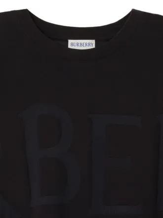Burberry Logo-Embossed Cotton T-Shirt - Black