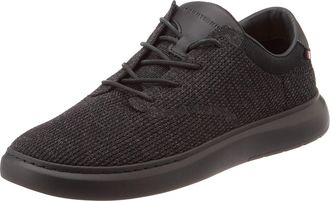 Tommy Hilfiger Herren Hybrid Sneaker Knit Hybrid Shoe Schuhe, Schwarz (Black), 44 EU