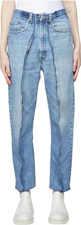 Bonum Femme, Jeans, Bleu, Taille: W30 Jean avec Coutures Apparentes