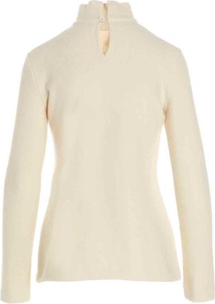Jil Sander Wool Blend Turtleneck Sweater - Cream