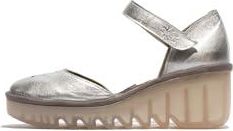 FLY London Femme BISO305FLY Sandal, Silver, 37 EU