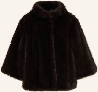 Luisa Cerano Luisa Cerano Kunstfell-Jacke Mit 3/4-Arm braun