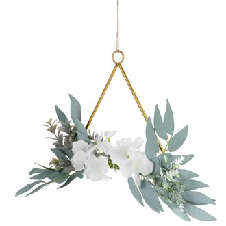 BESPORTBLE Eisenkranz H&auml;ngende Girlande Wei&szlig; Simulationsblumen T&uuml;rdeko Wanddekoration Valentinstag Wohnaccessoire