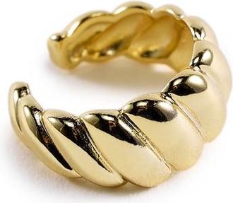 Au Printemps Paris Boucles doreille sans fermoir côtelée