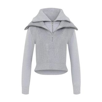 Balenciaga Double Collar Camionneur Pullover - - Knitwear - Damen - Grau - S