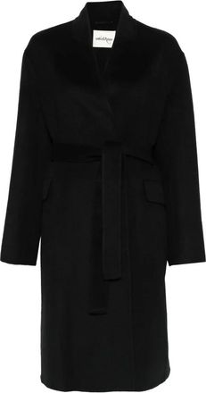 ottod'Ame Femme, Manteaux, Noir, Taille: 38 FR Manteau Ceintur&eacute;