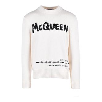 Alexander McQueen Baumwollstrickpullover - - Knitwear - Herren - Wei&szlig; - 2XS