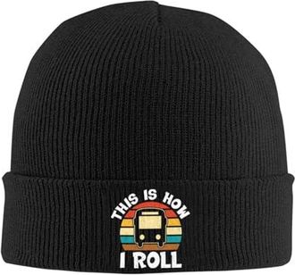 Generic Voil&agrave; Comment Je Roule en Tant Que Chauffeur De Bus Scolaire Femme Homme Watch Cap L&eacute;ger Bonnets Hiver Doux Bonnet De P&ecirc;cheur pour Toutes Les Saisons 