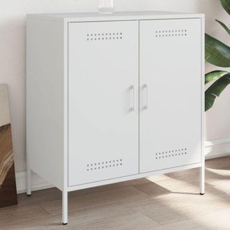 vidaXL Buffet blanc 68x39x79 cm acier Vidaxl