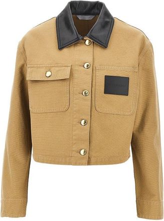 Balenciaga Canvas Cropped Workwear jacket Woman 36