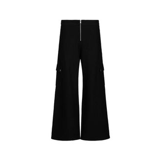 Jil Sander Pantalon cargo en laine m&eacute;lang&eacute;e